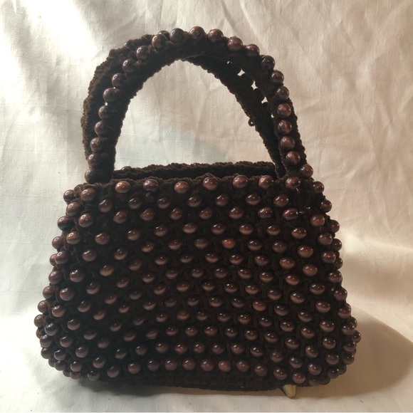 Walborg | Bags | Vintage 95s Walborg Brown Wood Beaded Purse Original ...